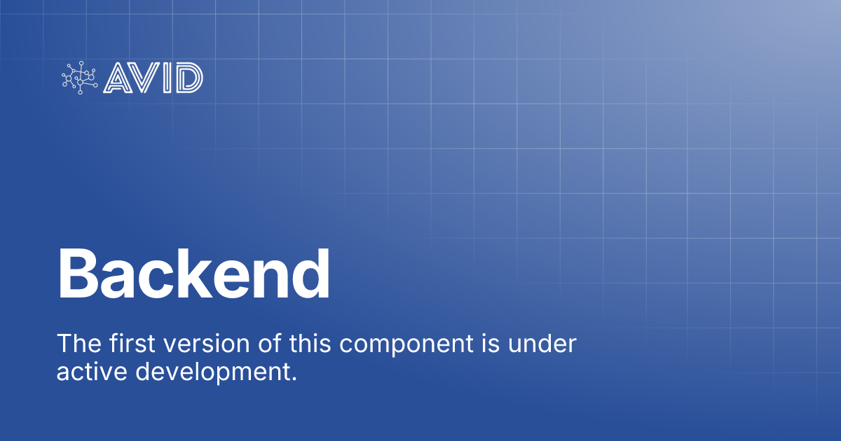 Backend | AVID Documentation